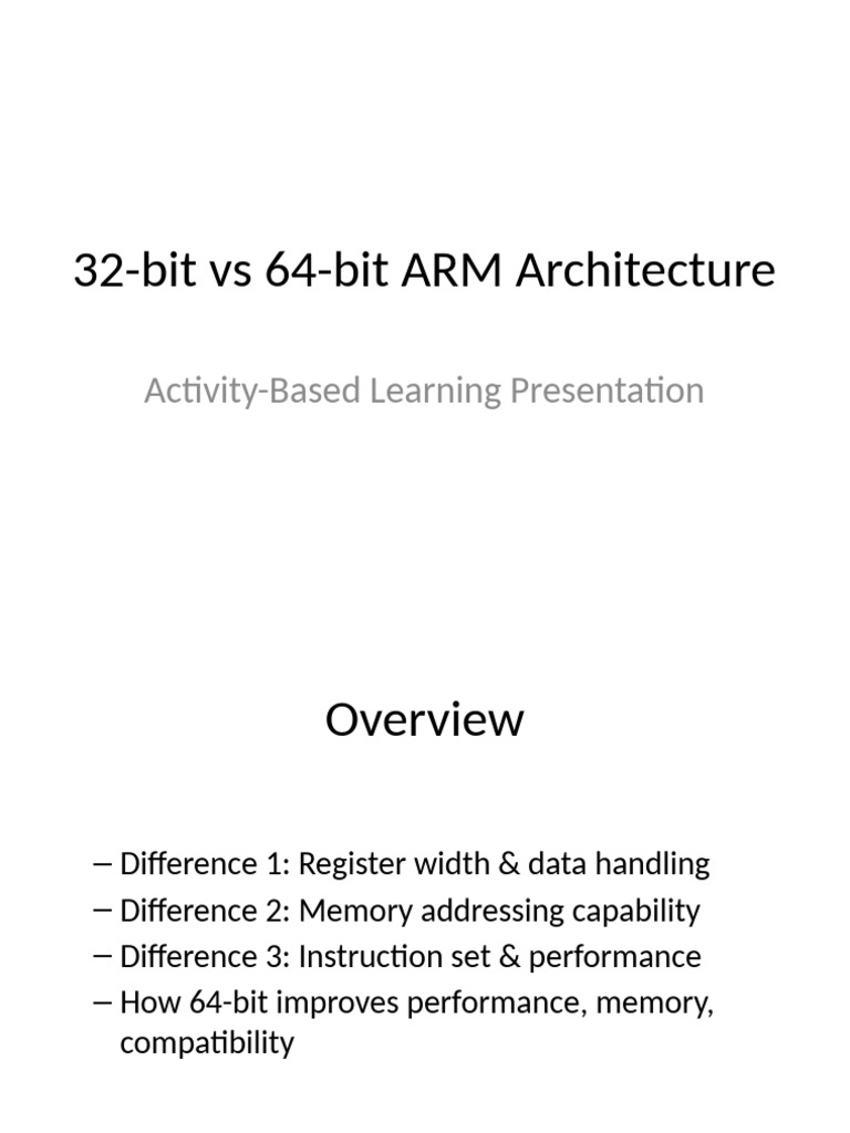 32-Bit Vs 64-Bit ARM Architecture | PDF