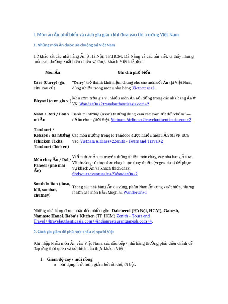 Lien He Thuc Tien Am Thuc An Do | PDF