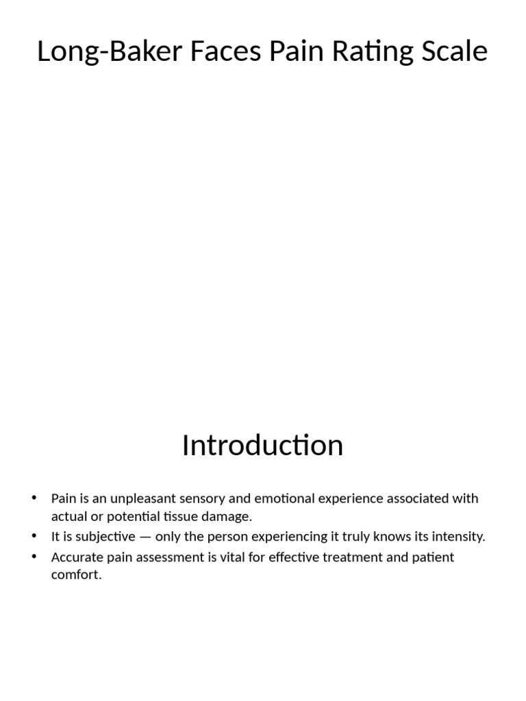 Long-Baker Faces Pain Rating Scale Presentation | PDF | Pain ...