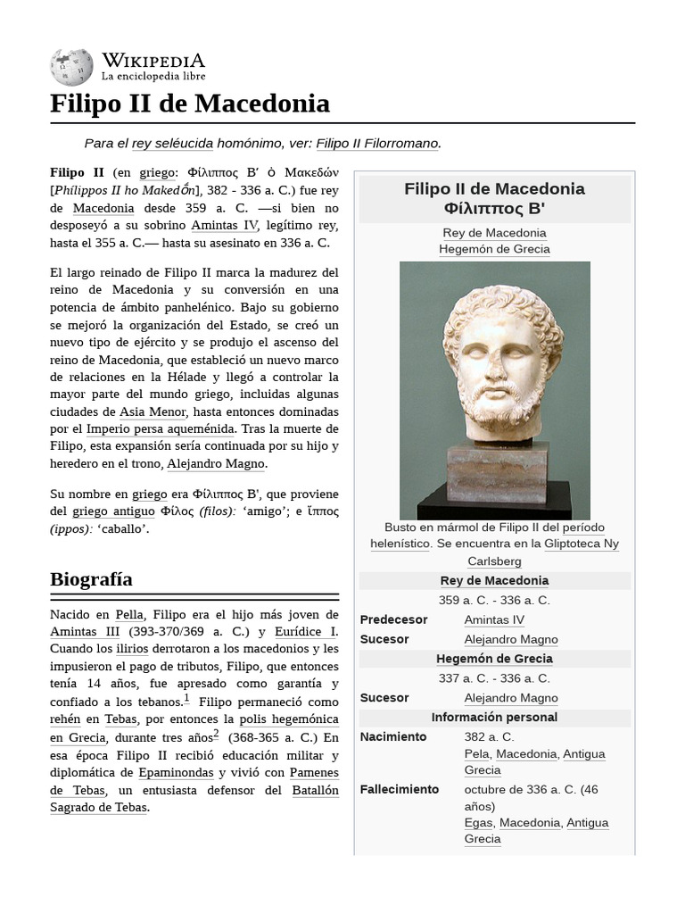 Filipo II de Macedonia: Rey y Estratega | PDF | Antiguedad clasica ...