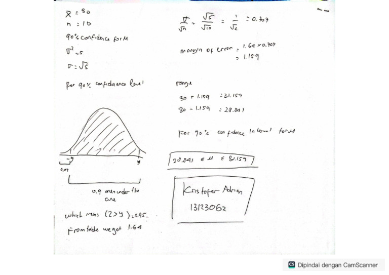 Mini-quiz Stats 13123062 Kristofer Adrian | PDF