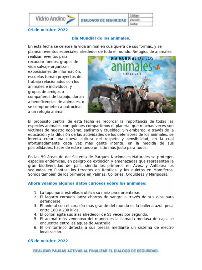 DDS 04 de Octubre Al 10 de Octubre 2022 | PDF | Sonido | ruido