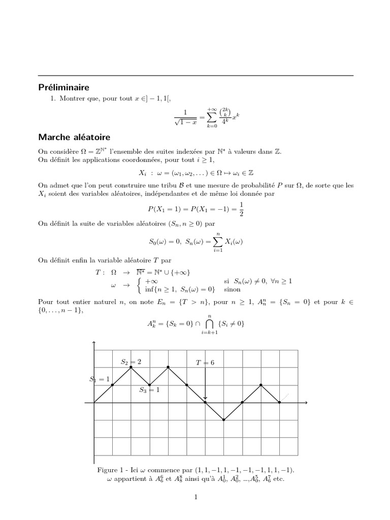 Analyse de la marche aléatoire et probabilités | PDF | Mathématiques ...