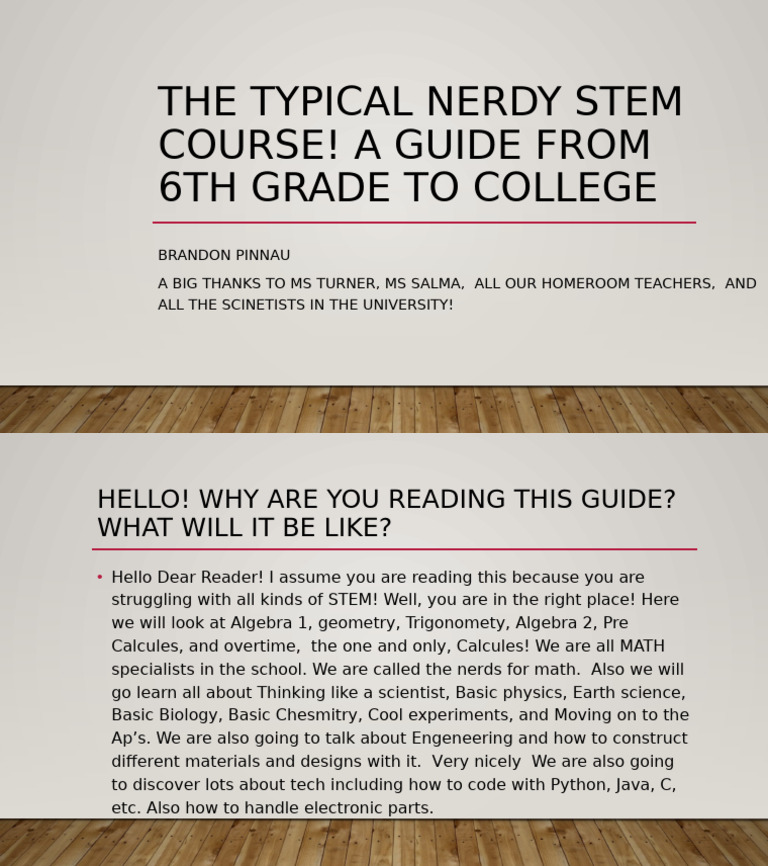 The Nerd Presentation of STEM | PDF