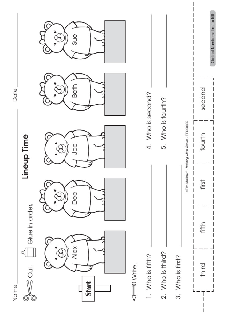 Ordinal Numbers Activity Worksheet | PDF