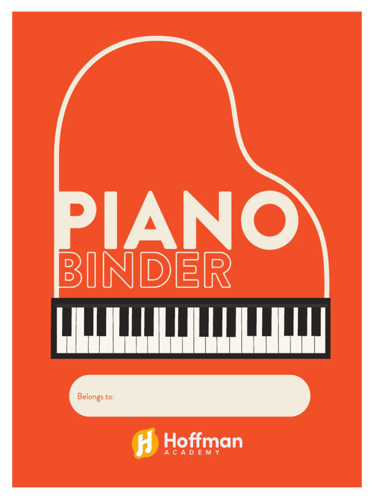 Orange Piano Music Binder Cover | PDF