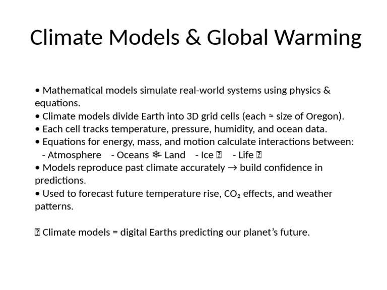 Climate Models and Global Warming | PDF