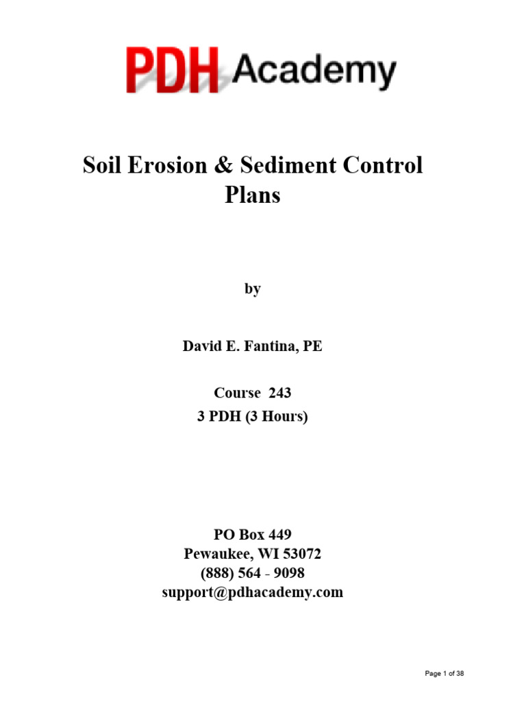 Soil Erosion & Sediment Control Guide | PDF | Mulch | Erosion