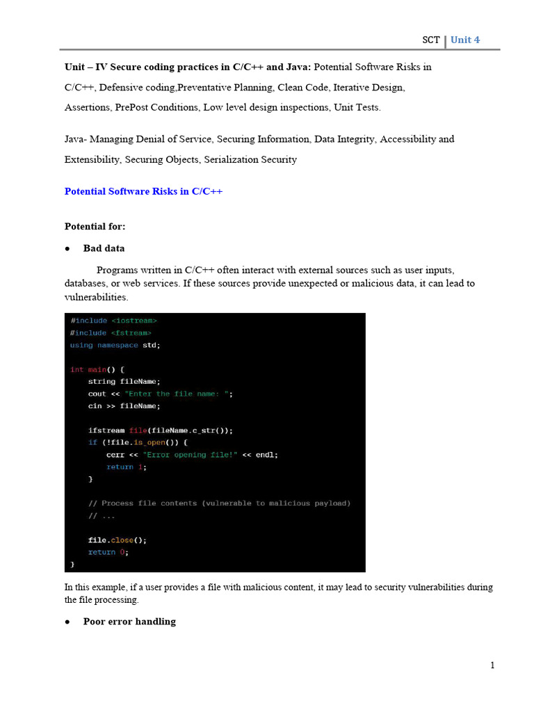 SCT Unit 4 Notes | PDF | C (Programming Language) | Class (Computer ...