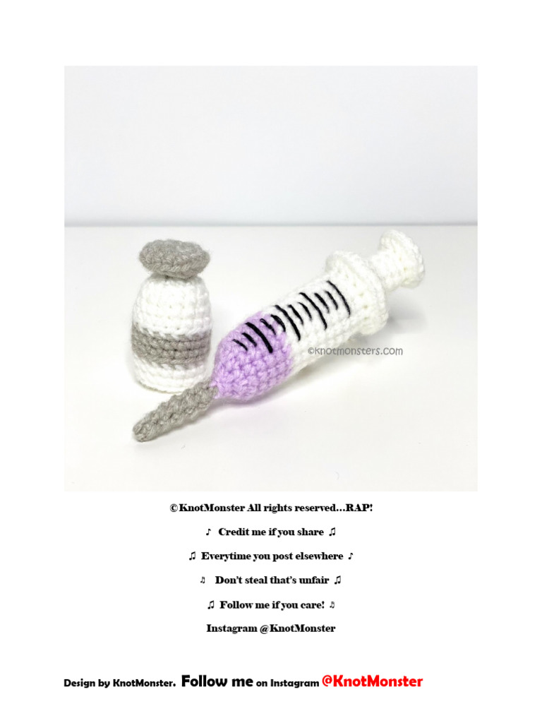 Crochet Syringe and Vaccine Bottle Pattern | PDF | Crochet | Crafts