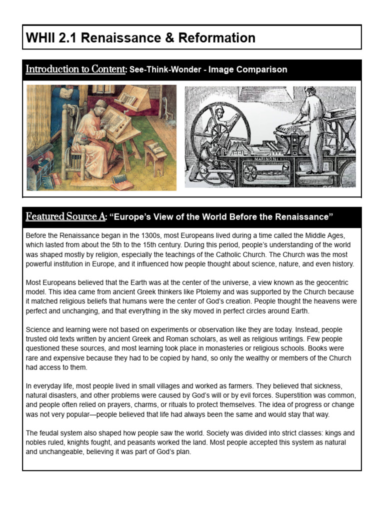 Renaissance and Reformation | PDF | Printing Press | Johannes Gutenberg