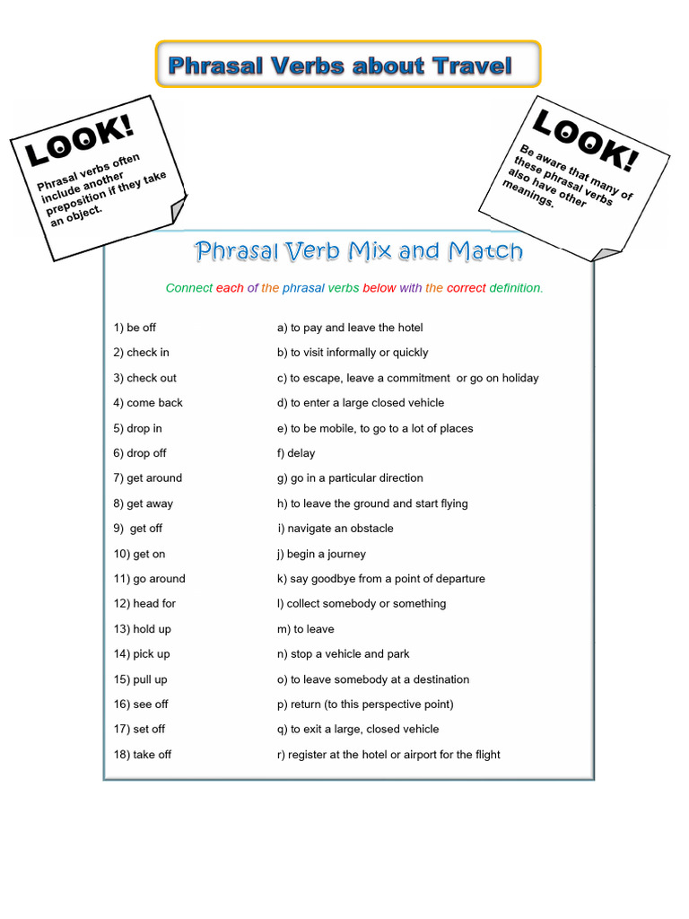 Phrasal Verbs About Travel | PDF