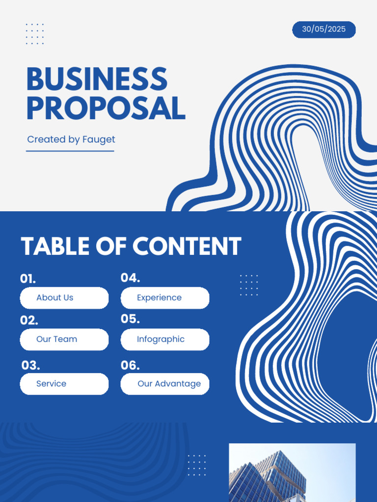 Blue and White Abstract Proposal Business 10 Pages Presentation | PDF ...
