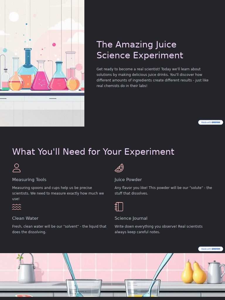 The Amazing Juice Science Experiment | PDF | Teaspoon | Juice