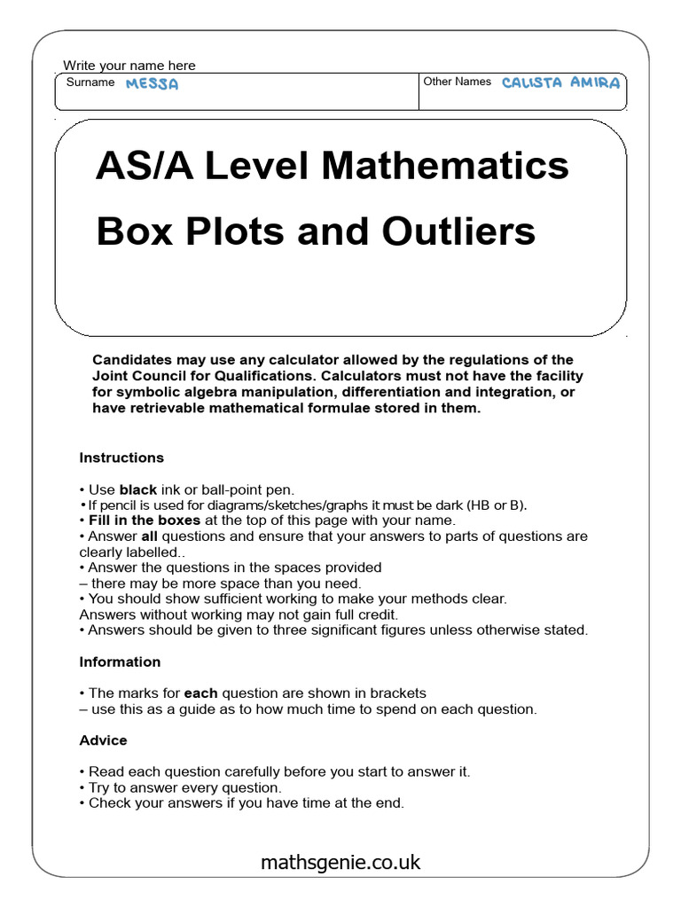 As Stats Box Plots | PDF | Quartile | Outlier