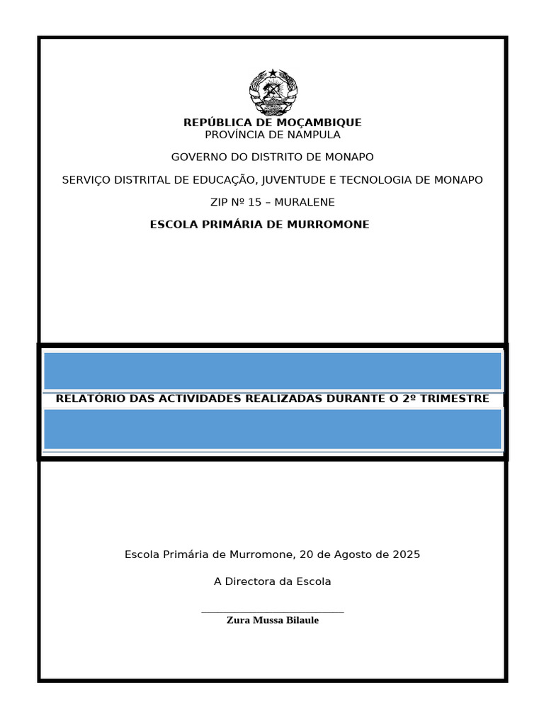 Relatorio do 2o trimestre 2025 | PDF | Escolas | Aprendizado