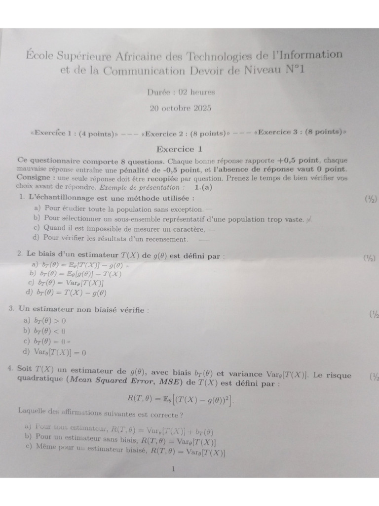 Devoir Acp Estimateur (1) | PDF