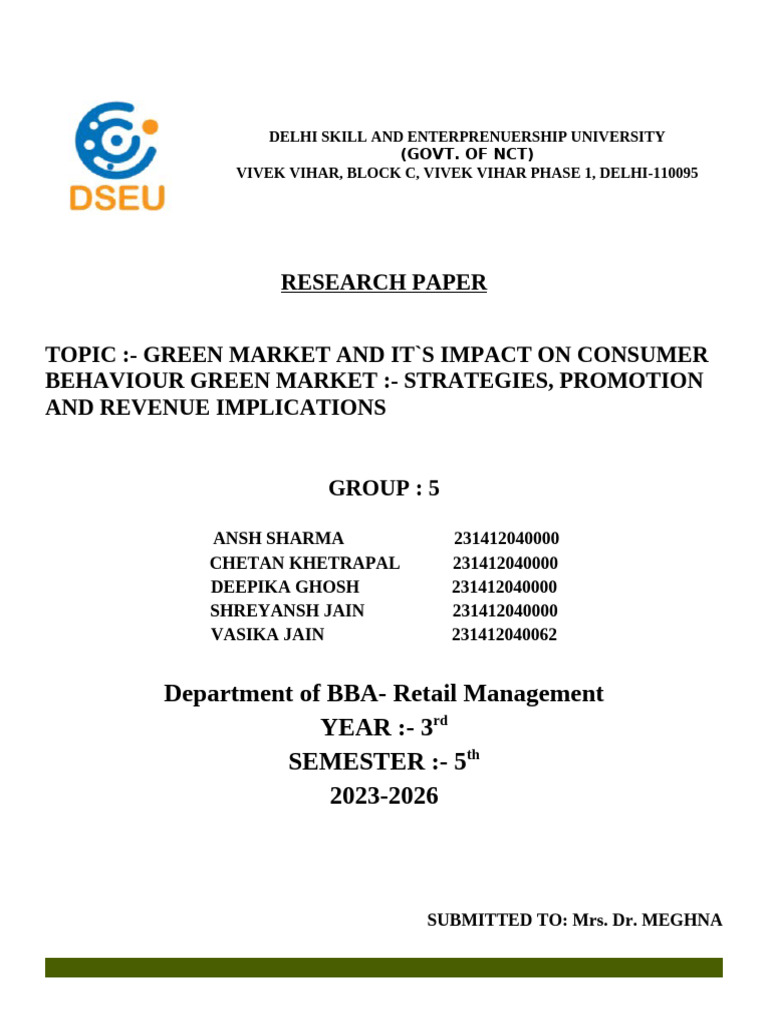 Green Marketing's Impact on Consumers | PDF | Marketing | Sustainability