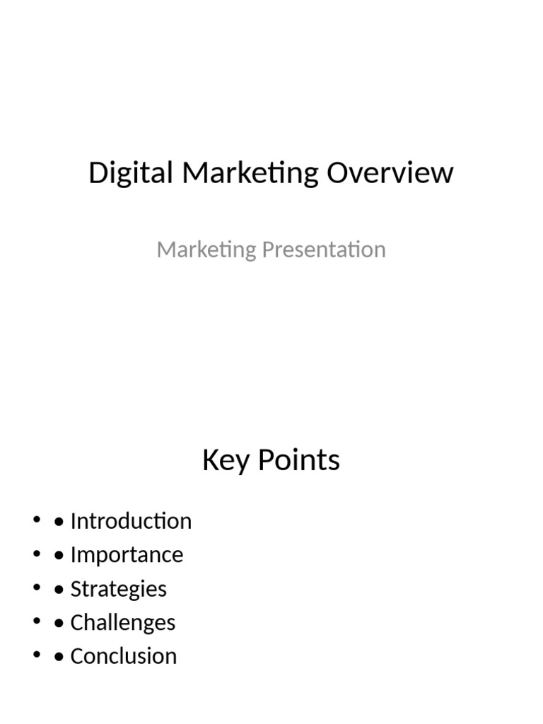 Digital Marketing Overview | PDF