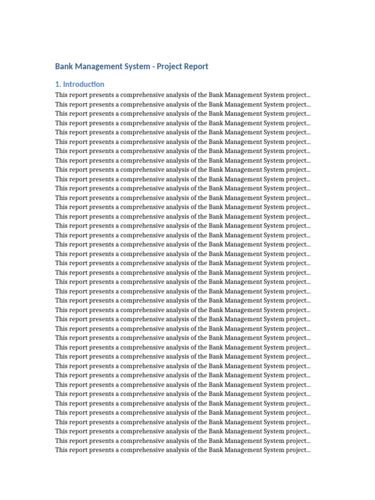 Bank Management System Report | PDF | Interface (Computing) | Computing