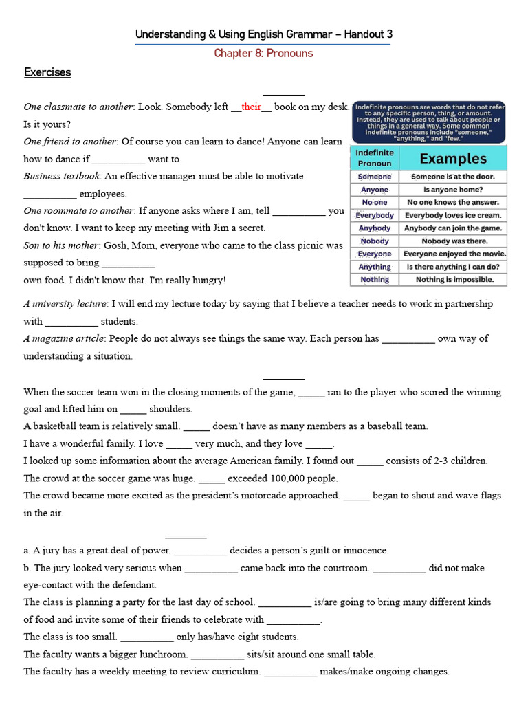 Grammar II - Handout 3 | PDF