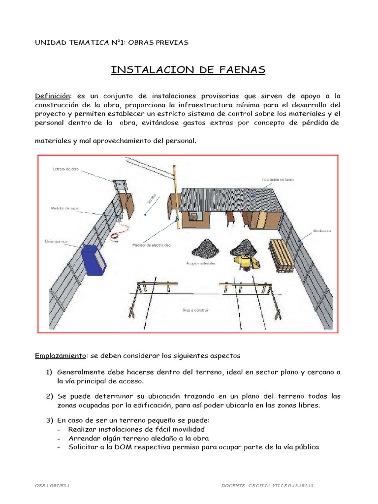 Instalación de Faenas en Construcción | PDF | Valores