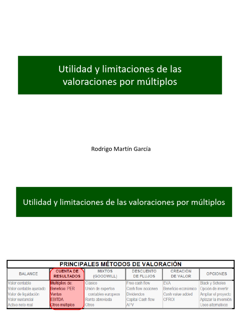 Valoraciones por Múltiplos: Usos y Errores | PDF | Compartir (Finanzas ...