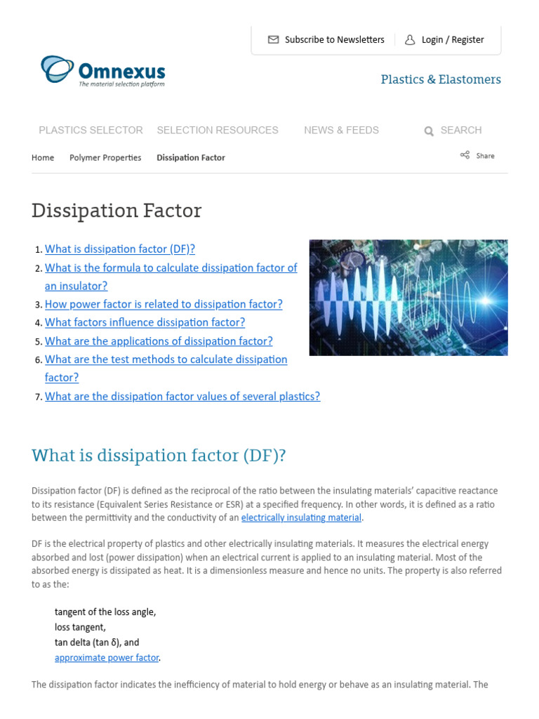 Dissipation Factor (DF) | PDF | Dielectric | Capacitor