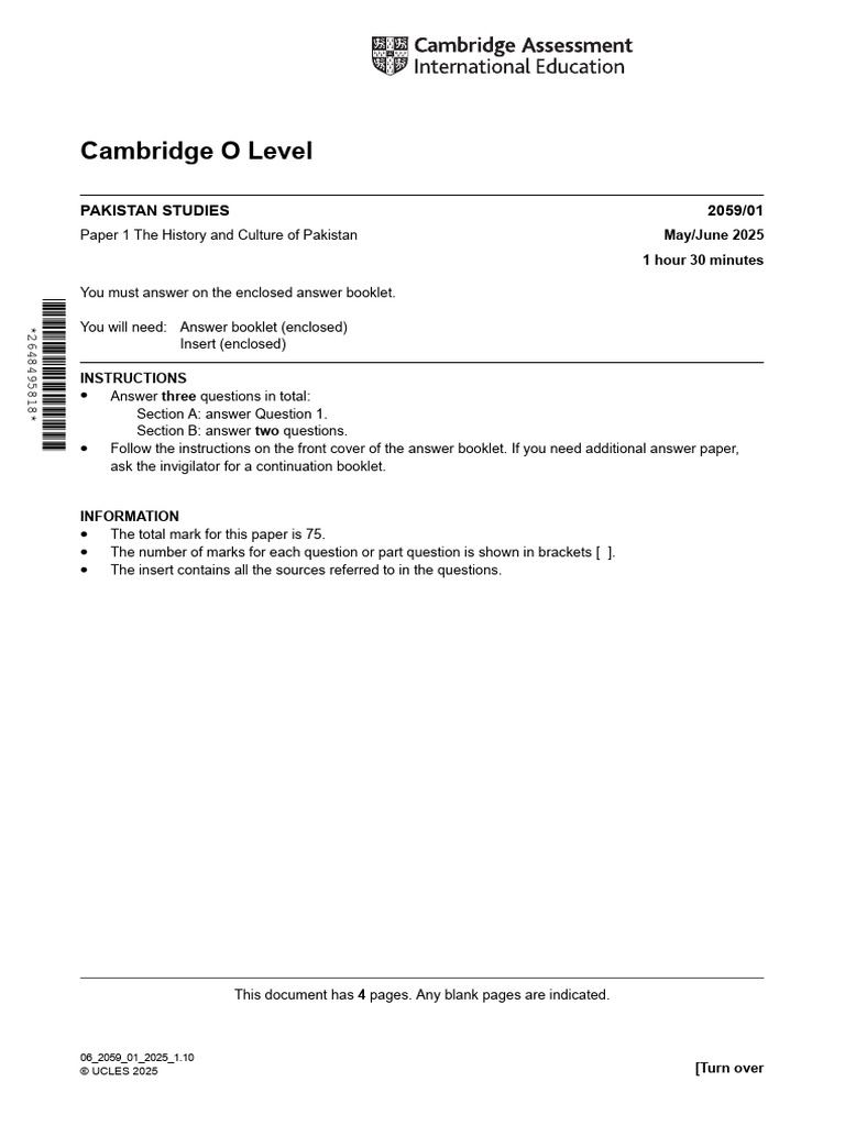 2059_s25_qp_01 | PDF | Pakistan