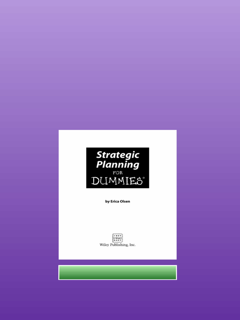 Strategic Planning For Dummies 1st Edition Olsen Erica full digital ...