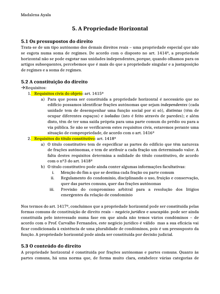 Propriedade Horizontal: Requisitos e Modificações | PDF | Propriedade ...