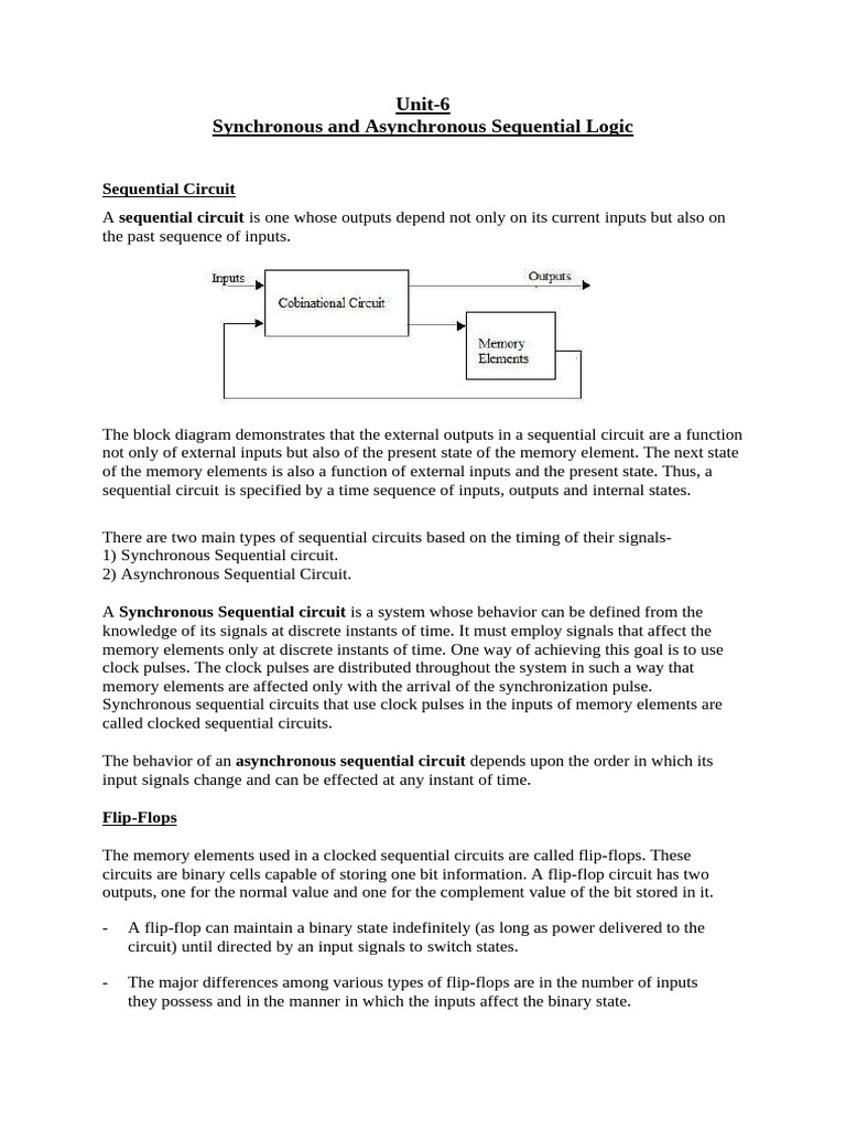 Synchronous and Asynchronous Sequential Logic | PDF | Logic Gate ...