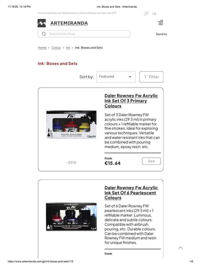 Ink - Boxes and Sets - Artemiranda | PDF | Acrylic Paint | Plastic Arts