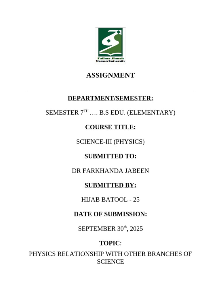 ASSIGNMENT Phy (AutoRecovered) | PDF