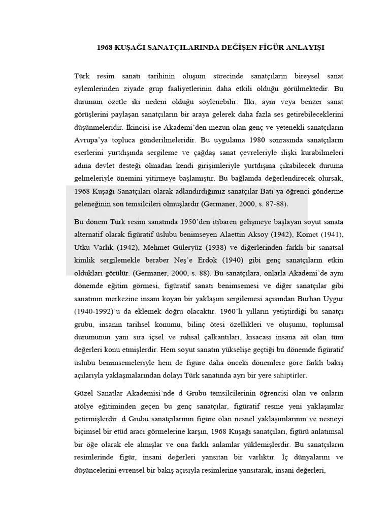 1968 Kusagi Sanatcilarinda Degisen Figur | PDF