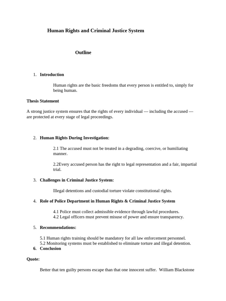Human Rights and Criminal Justice System | PDF