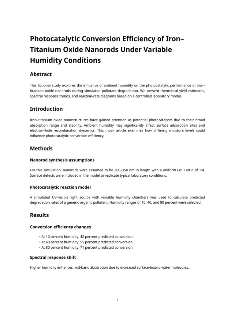 Sample Scientific Article 4 | PDF | Humidity | Physical Sciences