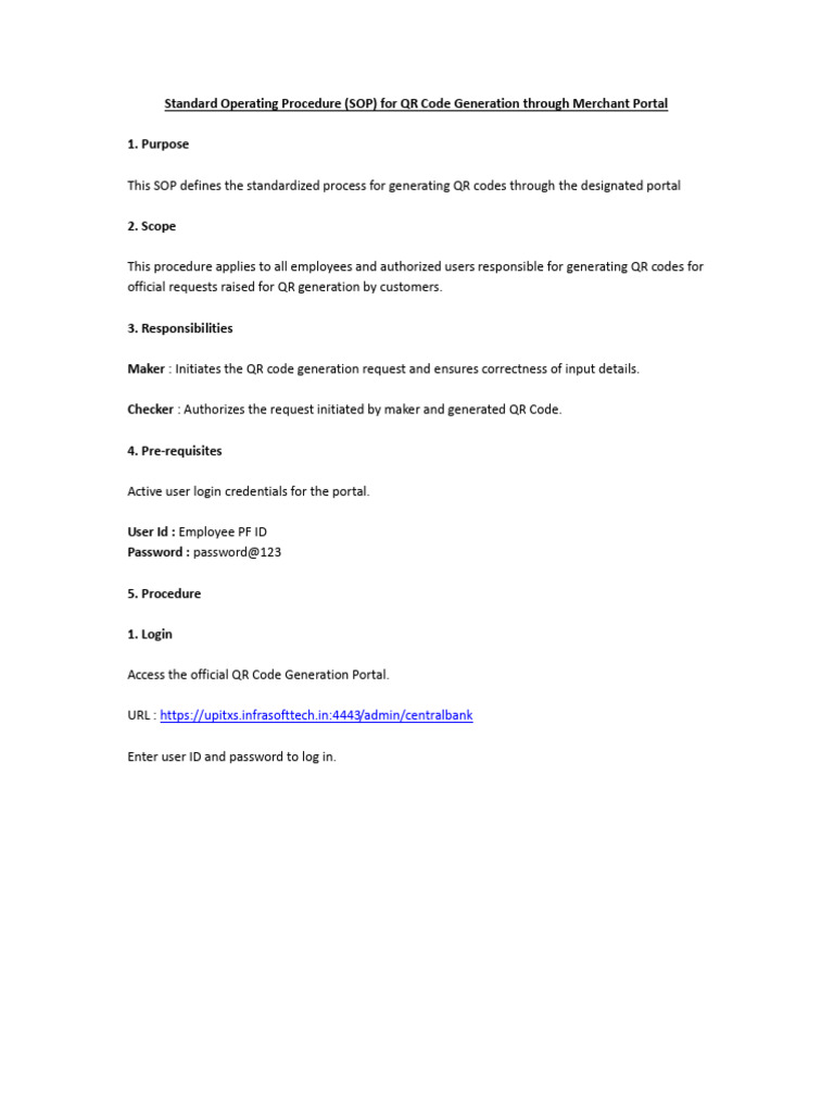 Qrportal Sop | PDF | Qr Code | Software