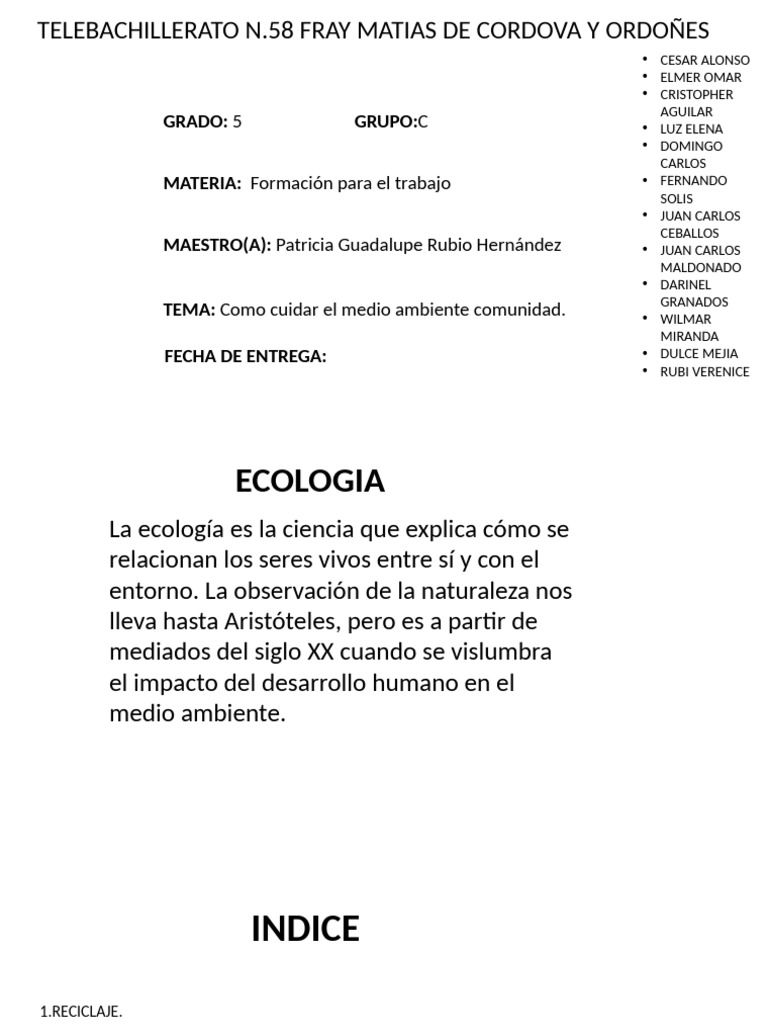 Proyecto de Formacion para El Trabajo | PDF | Reciclaje | Residuos