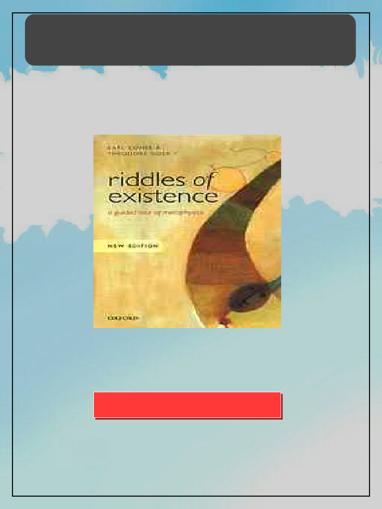 Riddles of Existence A Guided Tour of Metaphysics New Edition Conee ...