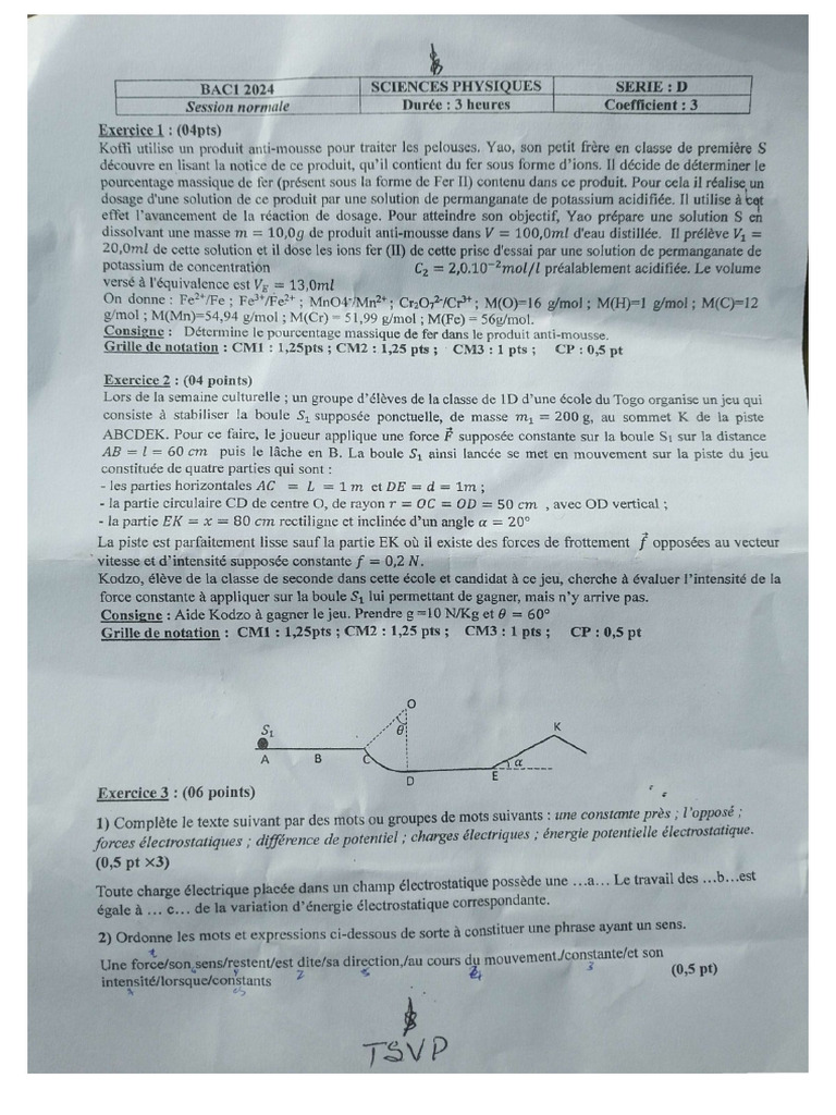 Bac1 PC 2024 D | PDF