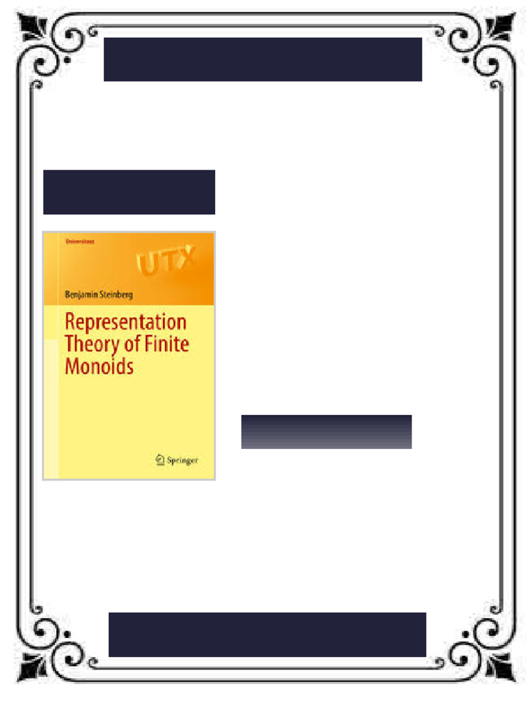 Representation Theory of Finite Monoids 1st Edition Benjamin Steinberg ...