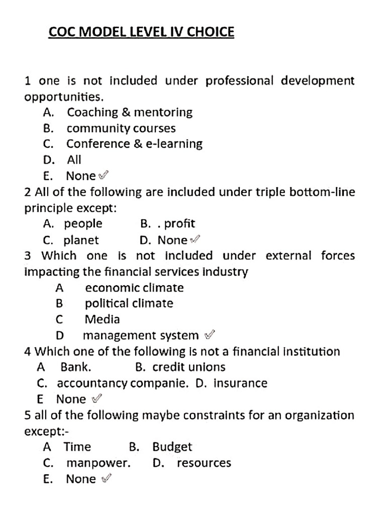 Choice Level 4 Coc Exam | PDF