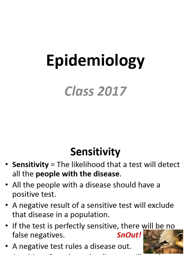 Epidemiology Class 2017 | PDF | Sensitivity And Specificity | Statin