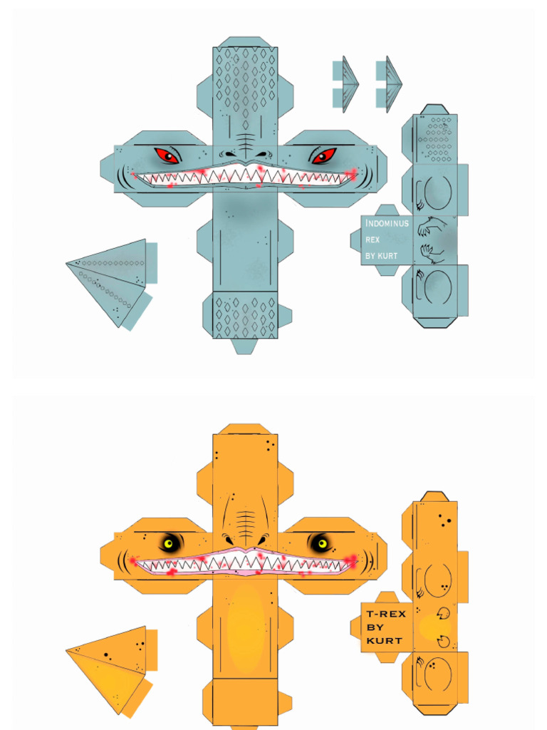 Jurassic World Indominus Rex Vs T Rex Paper Toys Paper Craft | PDF