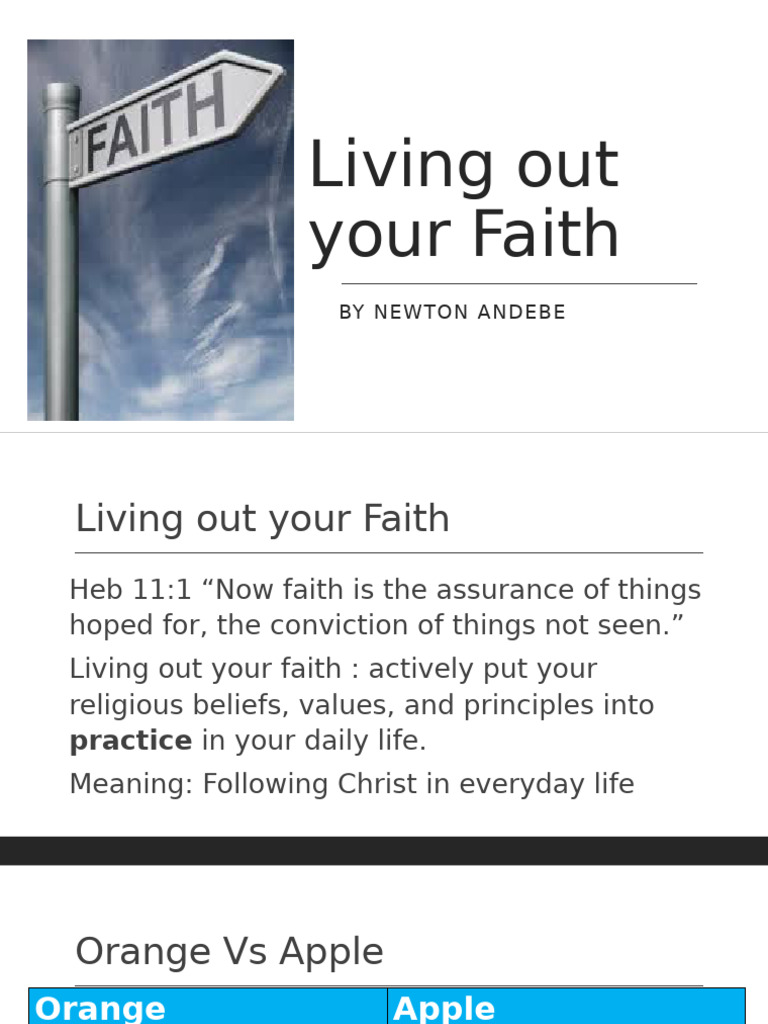 Living Out Your Faith-III | PDF | Jesus | Faith