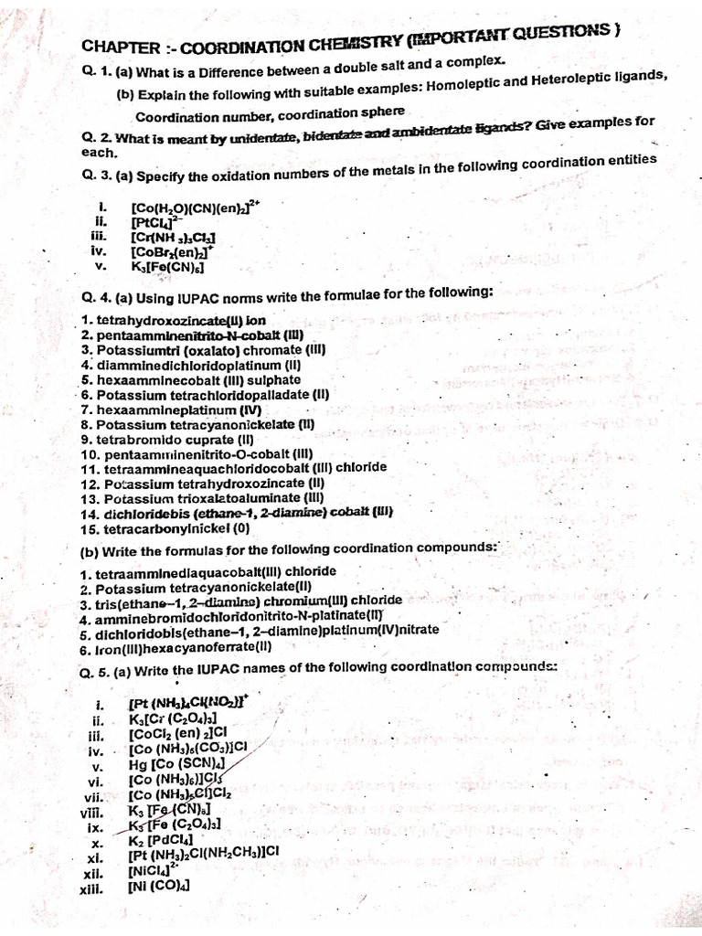 Co Ordination Chemistry | PDF