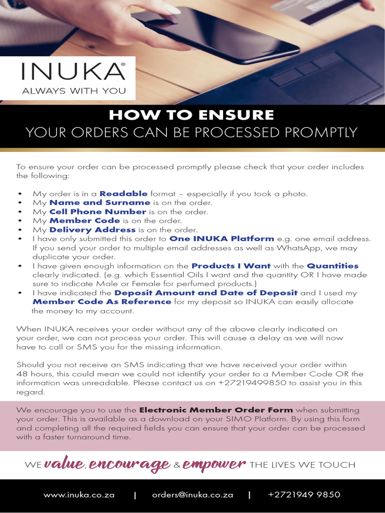 INUKA Ensure Orders Processed Promptly | PDF