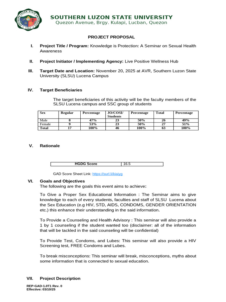 Project Proposal Seminar First Semester | PDF | Hiv/Aids | Human Sexuality