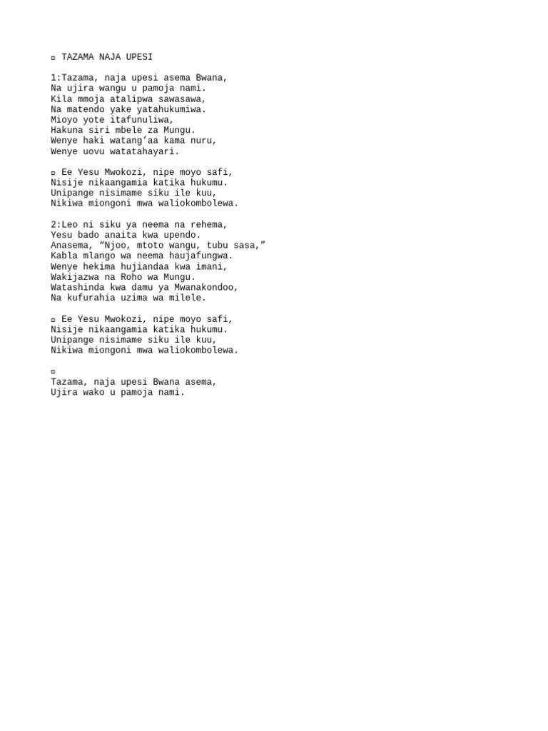 Tazama Naja Upesi | PDF